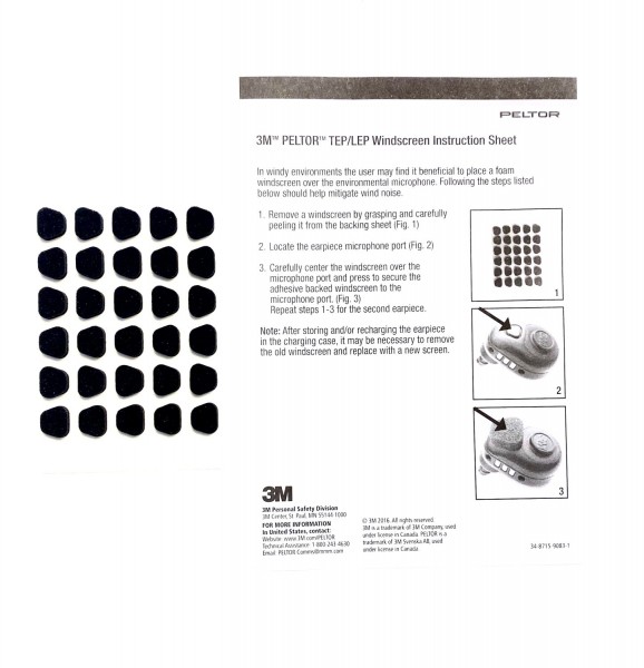 3M Peltor Windschutz für LEP, TEP und EEP Stöpsel (WIND-TEP)